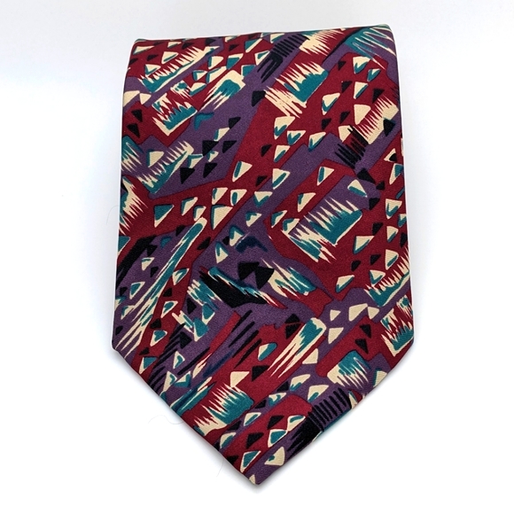Vintage | Accessories | Vintage 9s Mens Silk Tie Viaggio Abstract Red ...